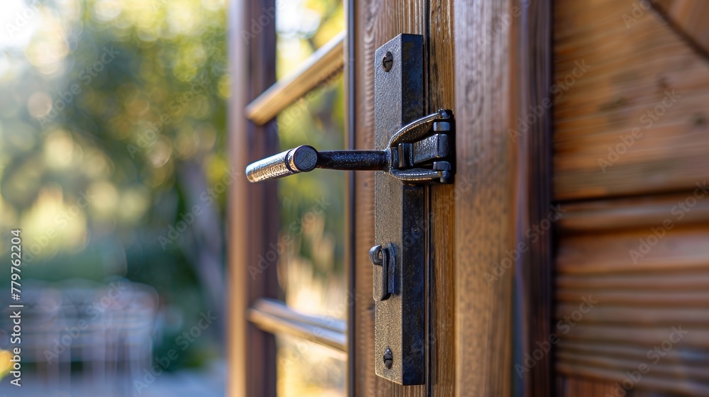 Zoomed-in view of an innovative cabin hooks latch design, blending ...