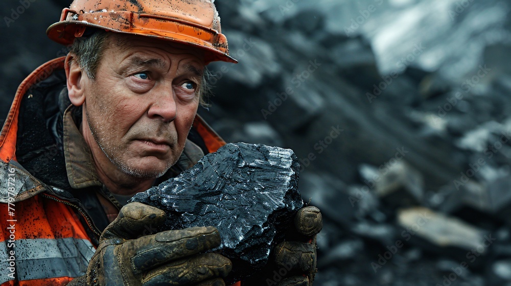 Geologist with a coal specimen reflecting on its journey from ...