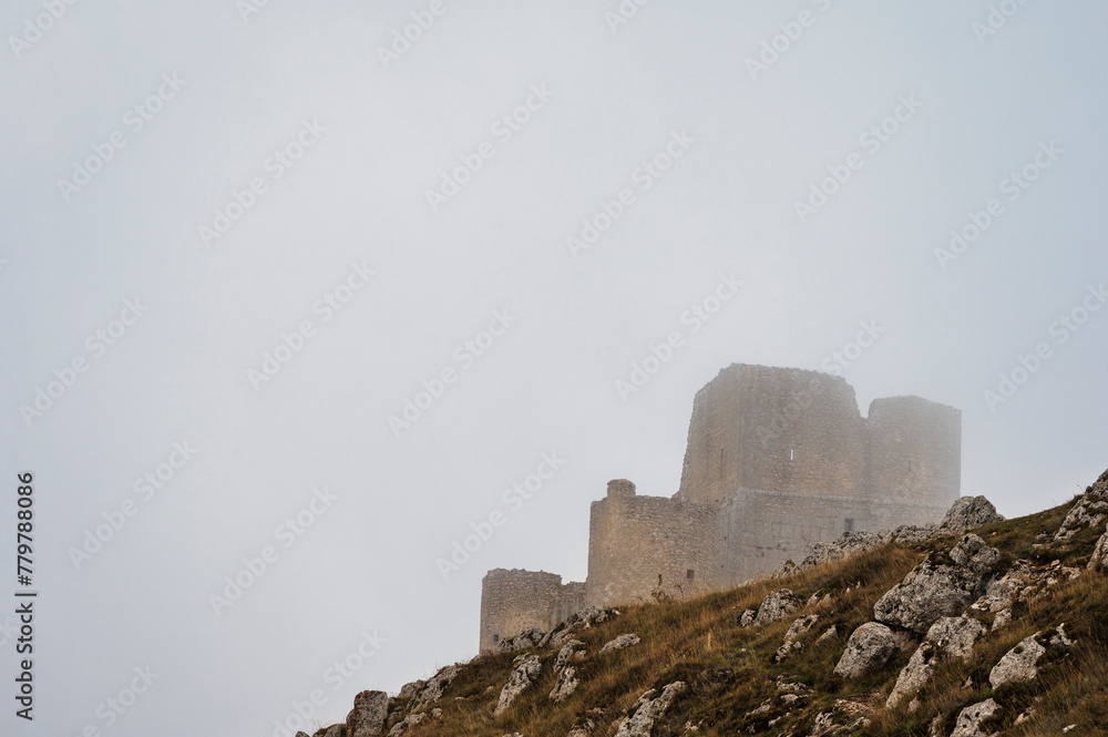 view of the Castle of Rocca Calascio inside the Parco Nazionale del ...