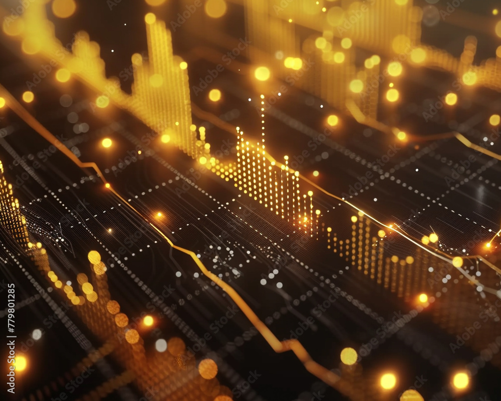 Utilize a sleek and modern aesthetic in your 3D animation of a graph ...