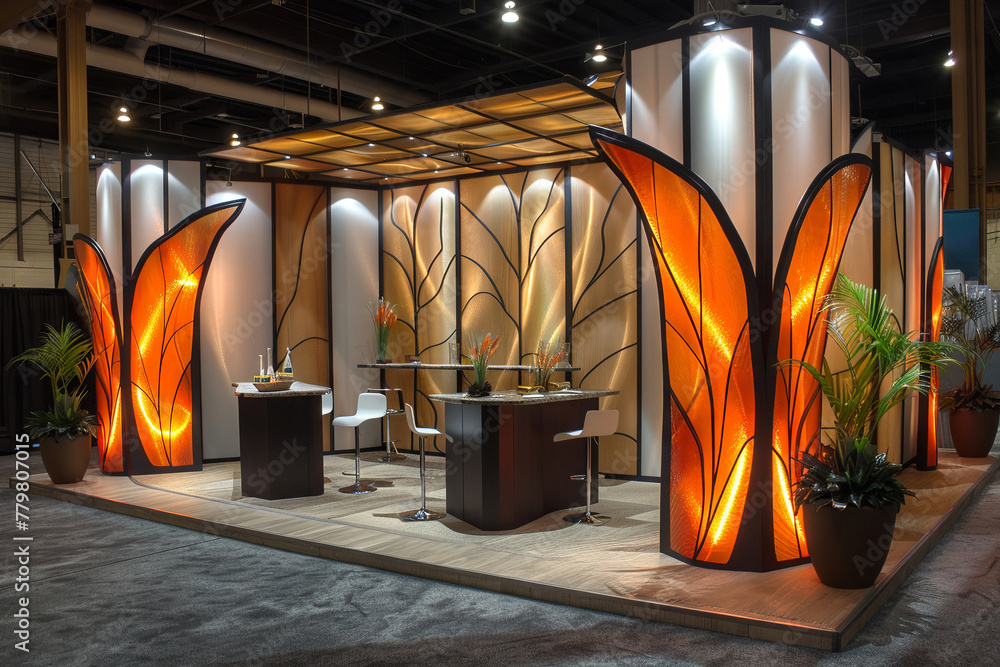 Design an elegant display for business expos that highlights the unique ...