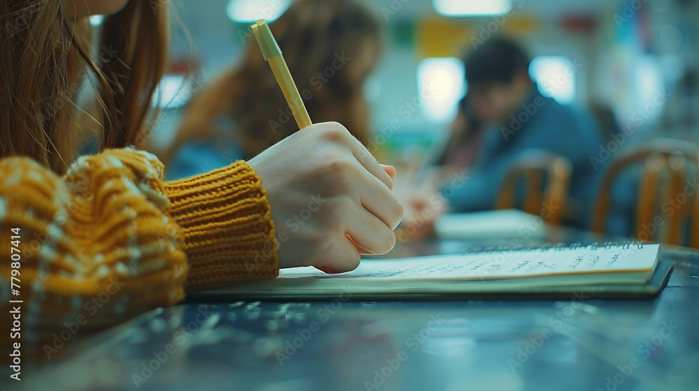 The classroom environment fading into the background as the students ...