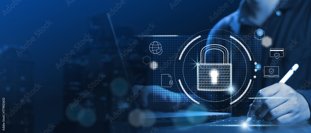 Network Security System Personal Data Information And Cyber Security Technology Concept Stock