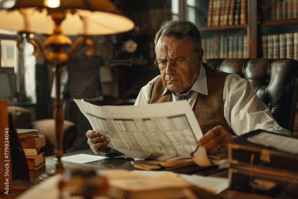 Real estate agent with a look of frustration, focusing on an Excel ...