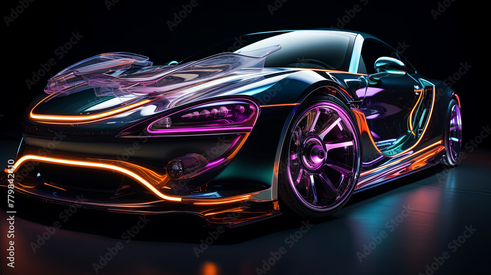 Racing car showcases aerodynamic body kit upgrades as it races through ...