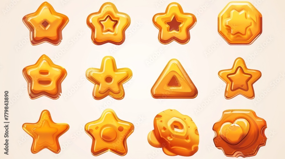 This package includes star rotate game sprite animations, UI rate ...