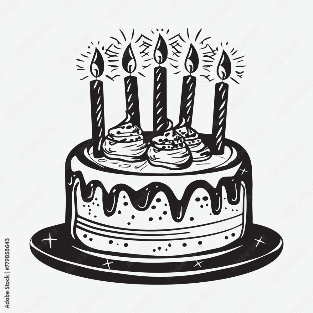 Birthday cake vector isolated illustration. Birthday cakes set vector ...