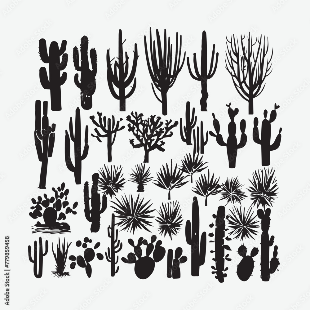 Tree silhouettes Vector illustration collection of trees. silhouette ...