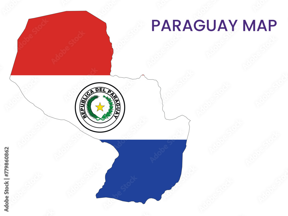 High detailed map of Paraguay . Outline map of Paraguay . South America ...