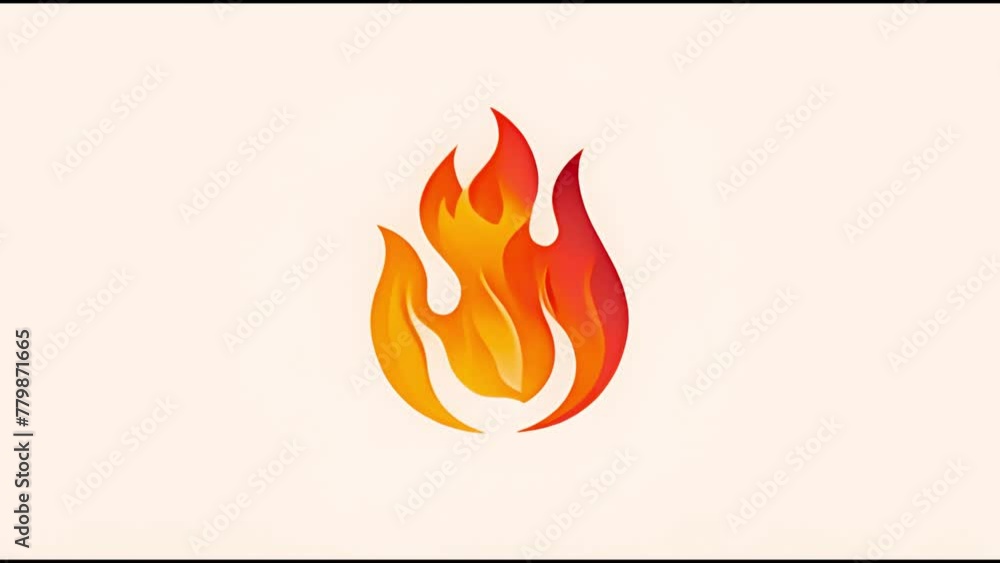 Fire flame animation isolated on white background. Cartoon style fire ...