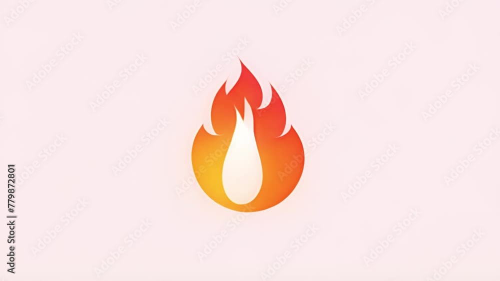 Fire flame animation isolated on white background. Cartoon style fire ...