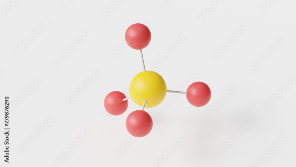 phosphate molecule 3d, molecular structure, ball and stick model ...