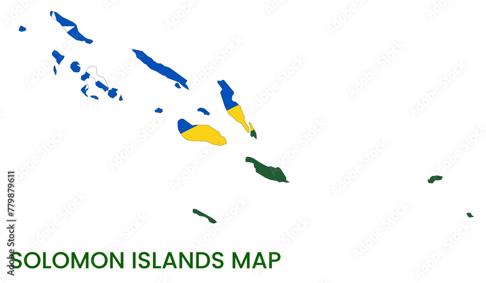 High detailed map of Solomon Islands. Outline map of Solomon Islands ...