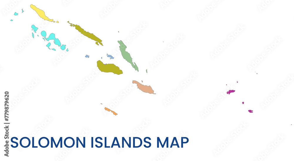 High detailed map of Solomon Islands. Outline map of Solomon Islands ...