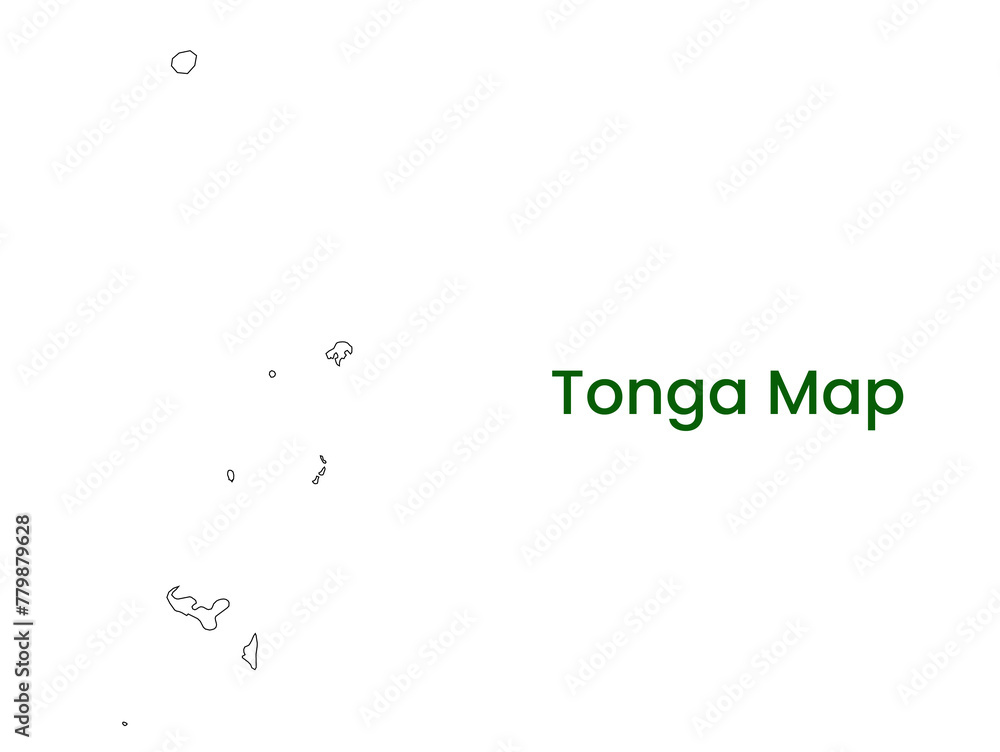 High detailed map of Tonga. Outline map of Tonga. Oceania Stock ...