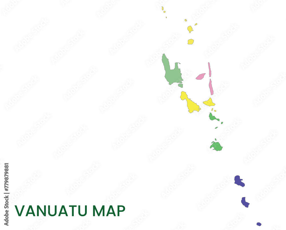 Vetor de High detailed map of Vanuatu. Outline map of Vanuatu. Oceania ...