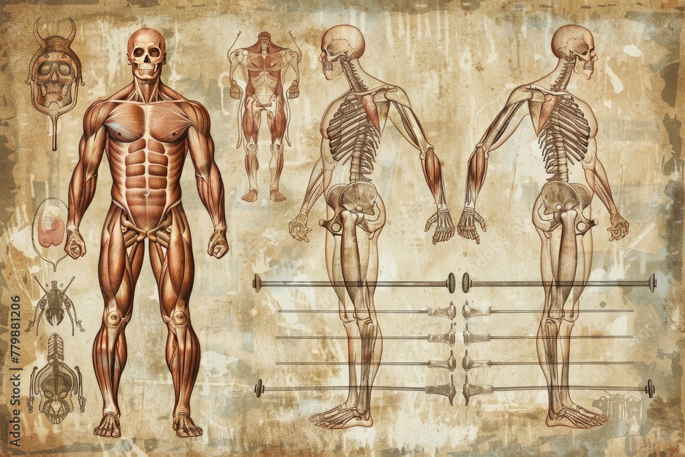 An anatomical diagram of the skeletal system, showing how exercise ...