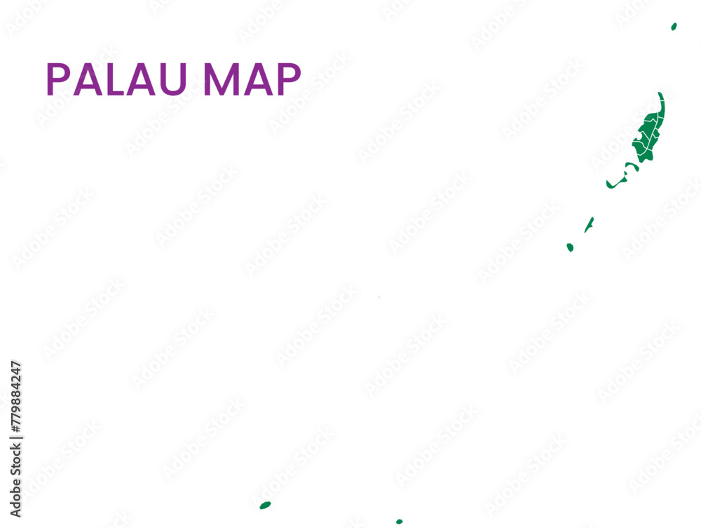 High detailed map of Palau. Outline map of Palau. Oceania Stock ...