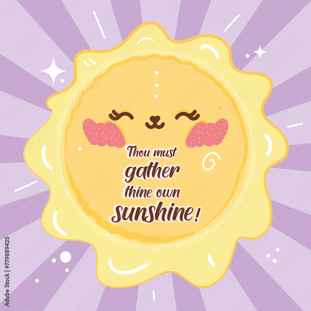 Póster Cartel artístico con sol, debes reunir tu propio sol, esa frase ...