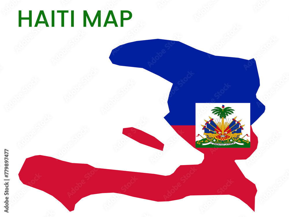 Stockillustratie High detailed map of Haiti. Outline map of Haiti ...