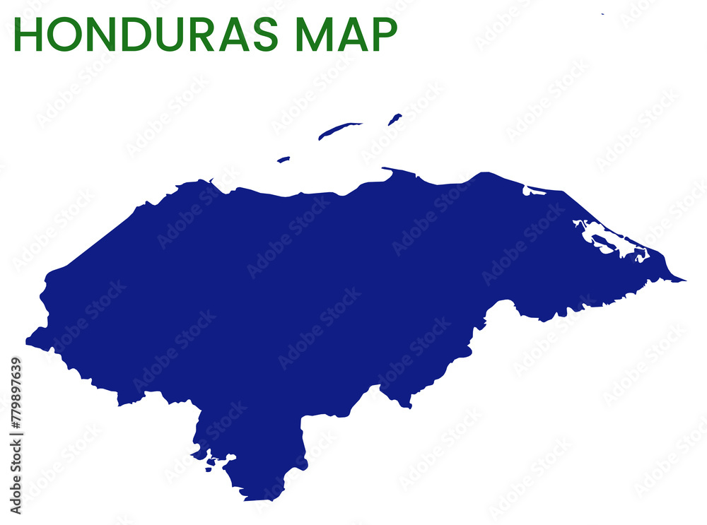 High detailed map of Honduras. Outline map of Honduras. North America ...
