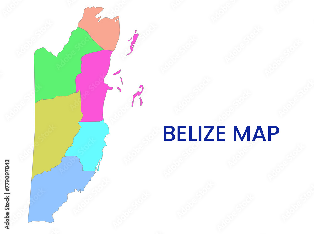 High detailed map of Belize. Outline map of Belize. North America Stock ...