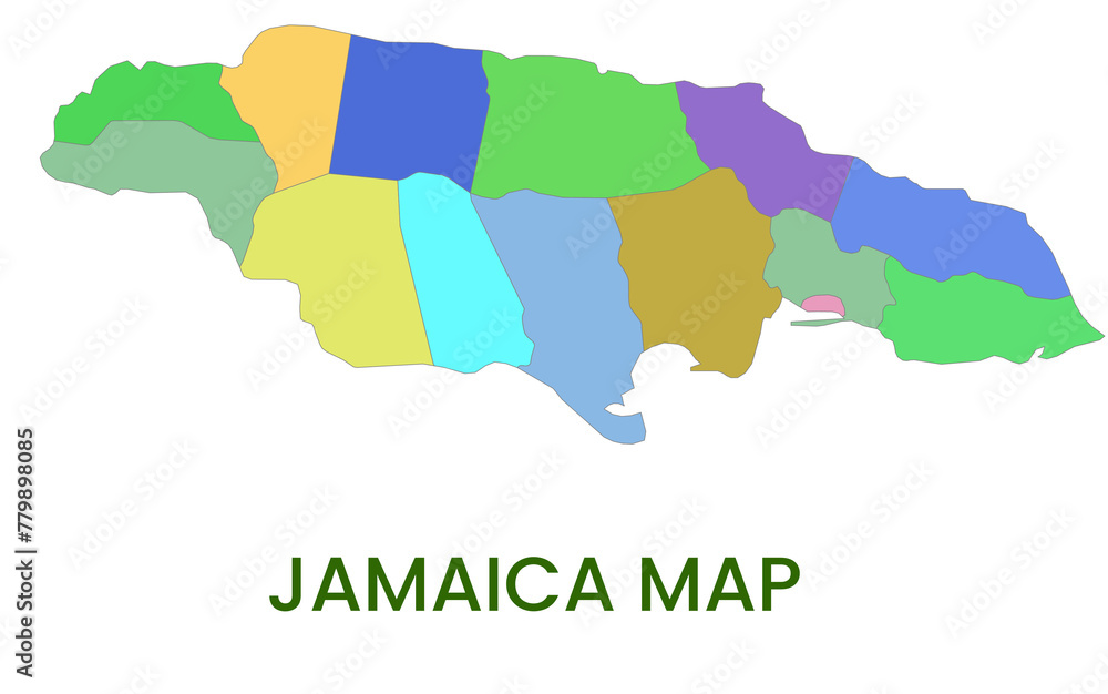 High detailed map of Jamaica. Outline map of Jamaica. North America ...