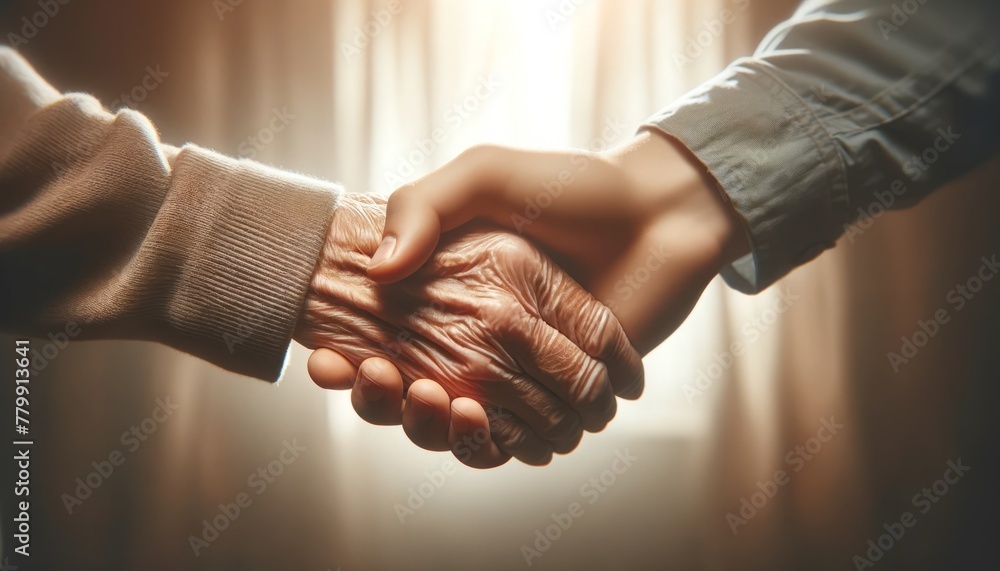 A gentle handshake between generations, sharing values of peace and non ...