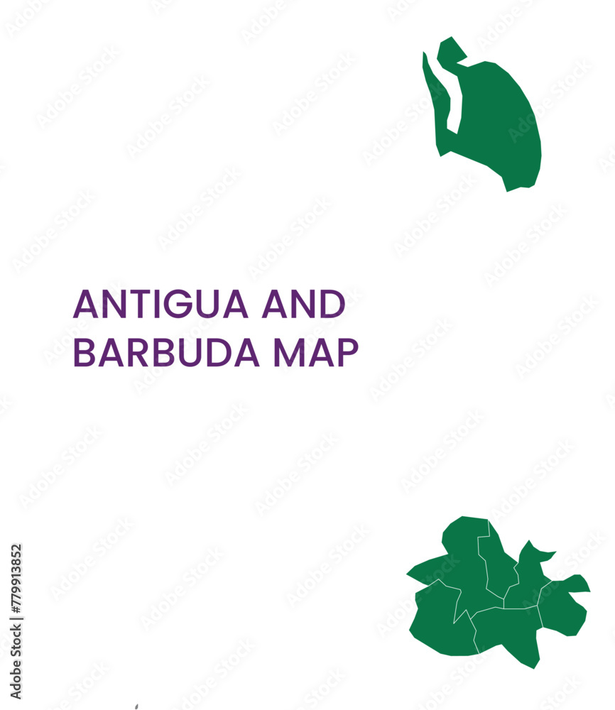 High detailed map of Antigua and Barbuda. Outline map of Antigua and ...