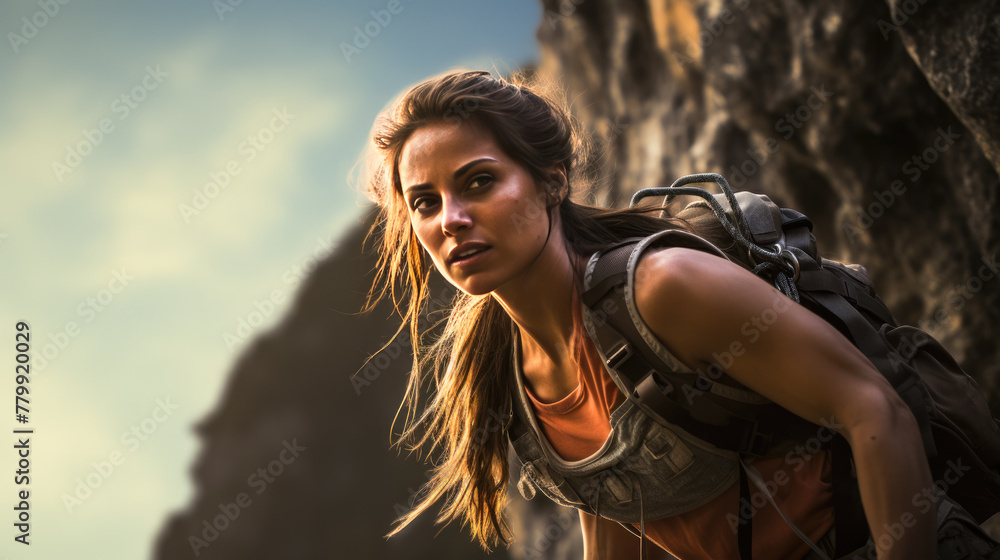 Rock climbing, Cliff ascent, Dynamic angles, Emotive expressions ...