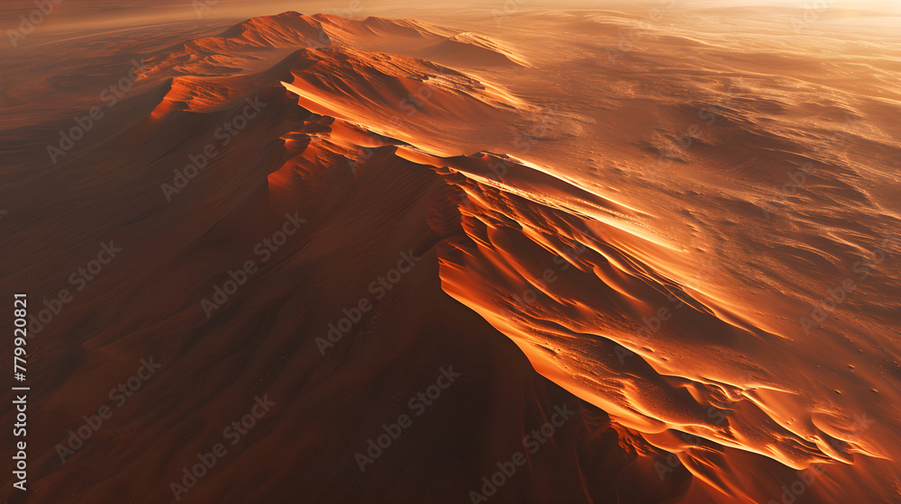 Desert landscape. Fantastic landscape on surface of planet Mars ...