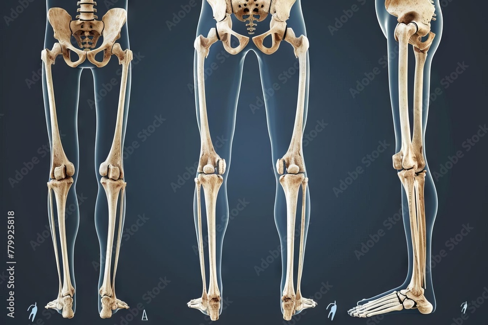 Human Skeleton System Showing Tibia and Fibula Bone Joints, Medical ...
