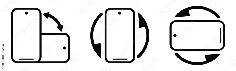mobile screen rotation icon set. device rotate symbol for apps and ...