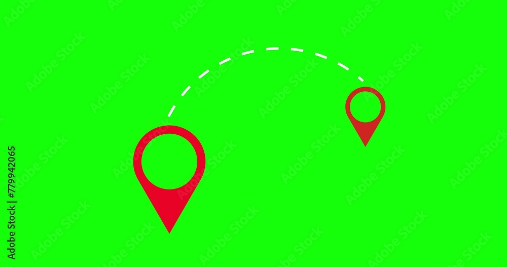 Location indicator on a black background. A map pointer appears. Sight ...