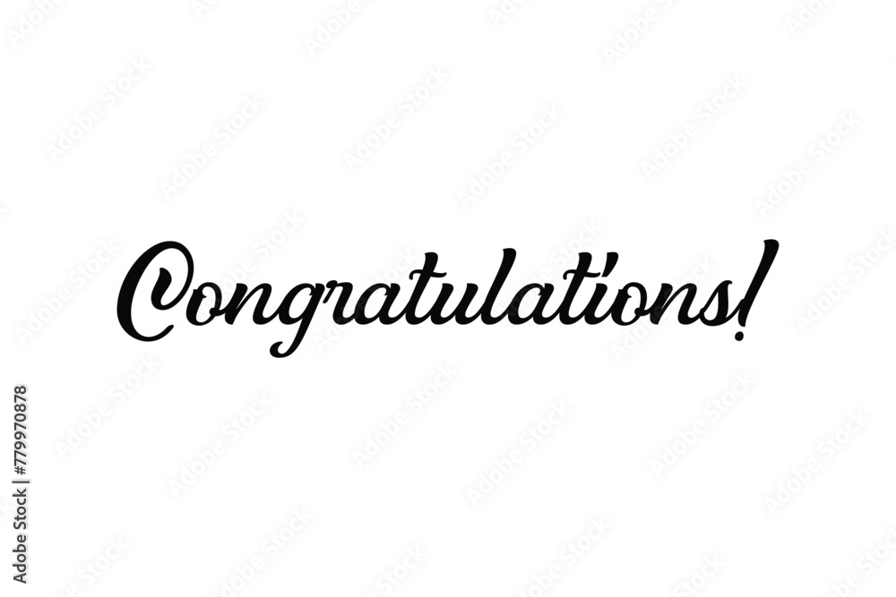 Congrats, Congratulations card. Greeting scratched calligraphy black ...