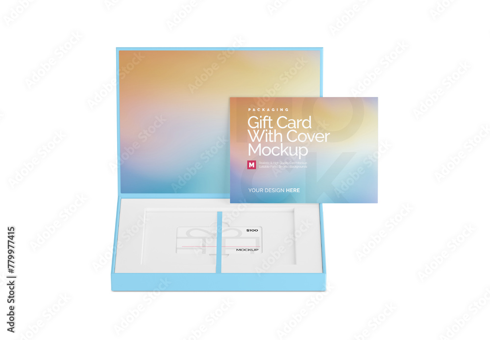 Gift Card in a Box Mockup Stock Template | Adobe Stock