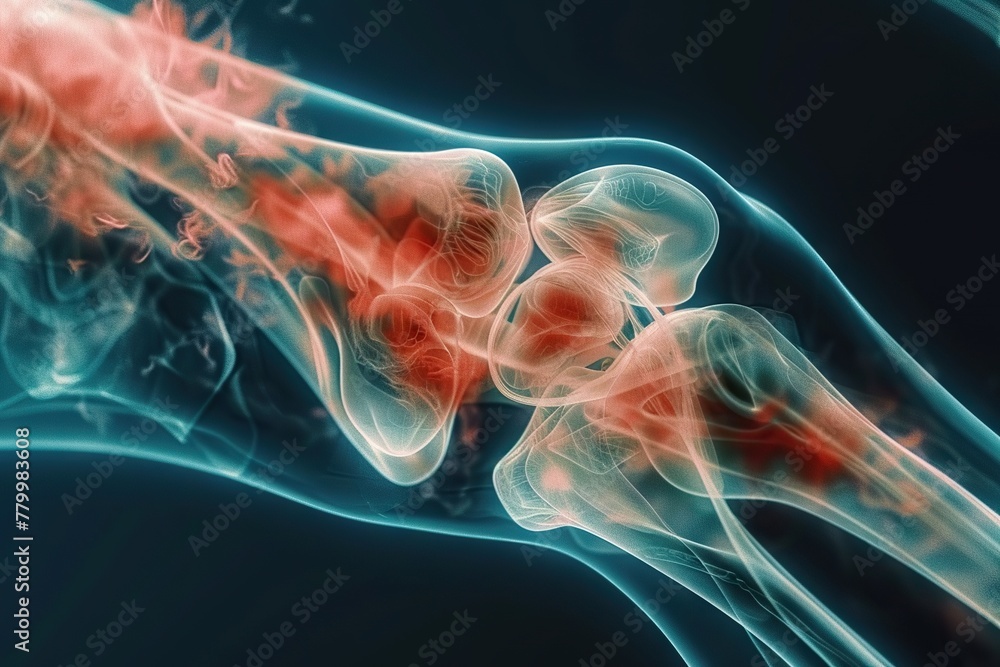 In-depth X-Ray Image of a Human Knee, Showcasing the Intricacies of a ...