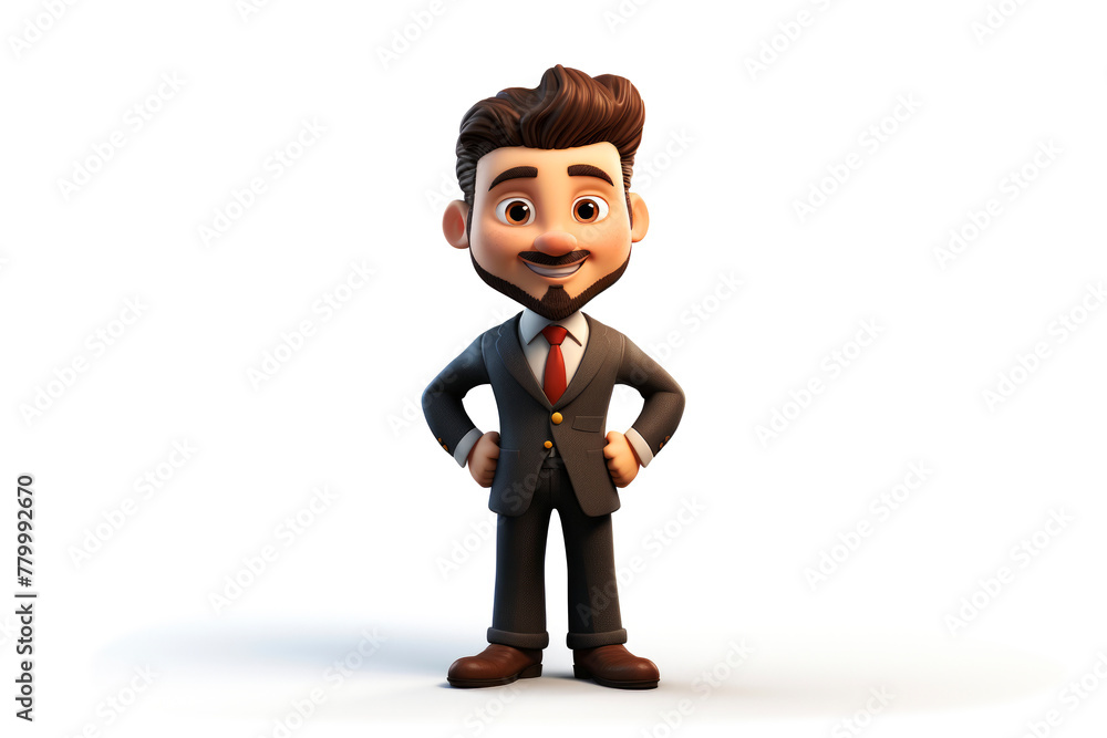 Smiling office worker cartoon character man male person standing with ...
