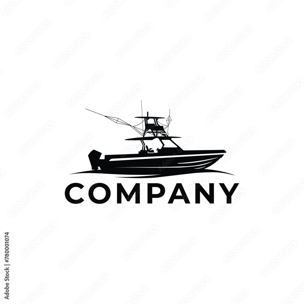 Vetor do Stock: Center Console Boat logo. Unique and fresh Center ...