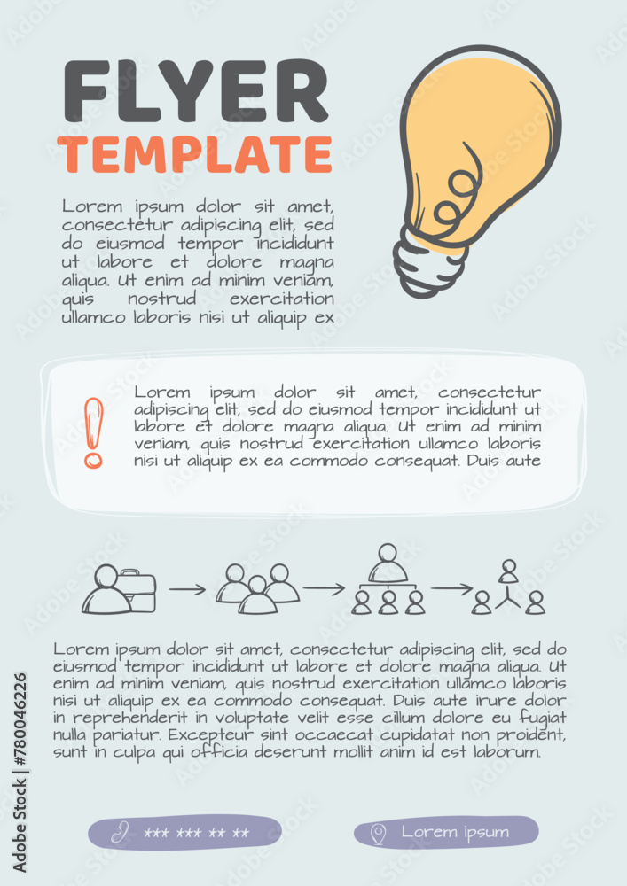 Vector template design for a business-related flyer. Editable color ...