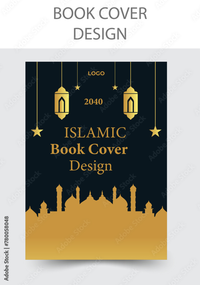 Islamic book cover design template with mockup. Stock Vector | Adobe Stock