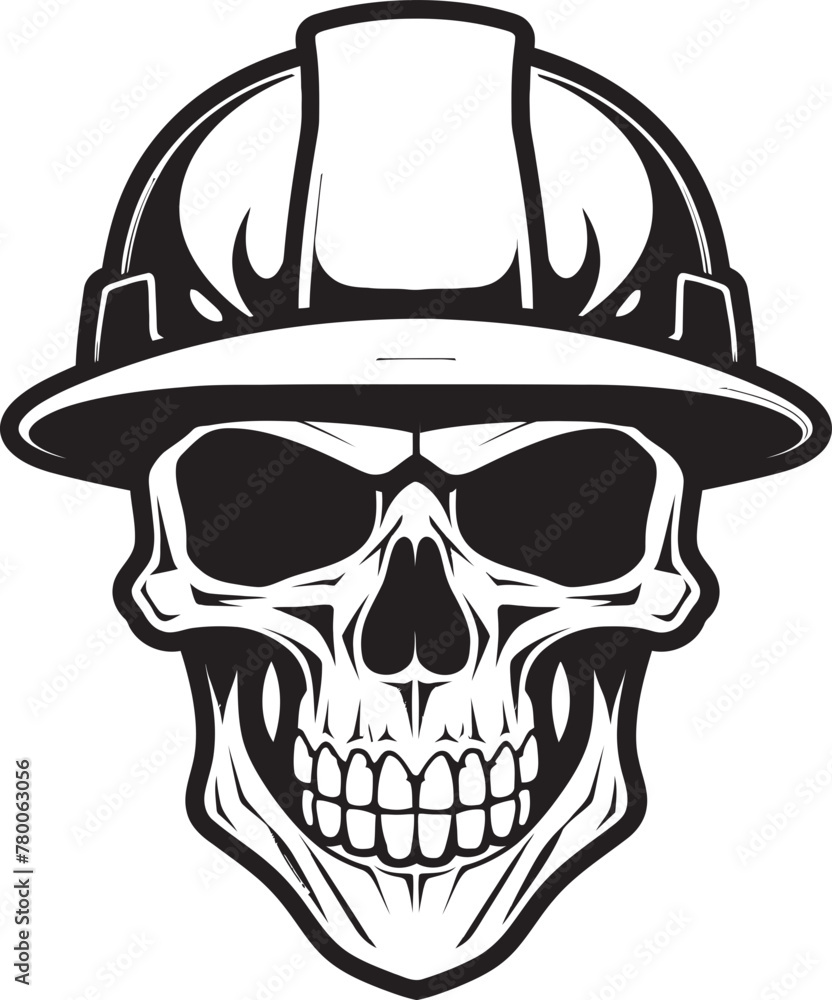 Construction Reaper Emblem: Skull in Hardhat Logo Hardhat Skull ...
