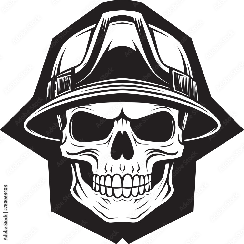 Hardhat Guardian: Skull in Helmet Logo Graphics Scaffold Sentinel ...