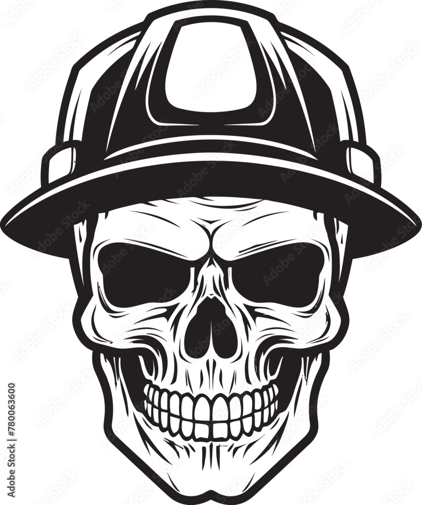 Scaffold Skull: Iconic Skull in Construction Helmet Graphics Hard Hat ...