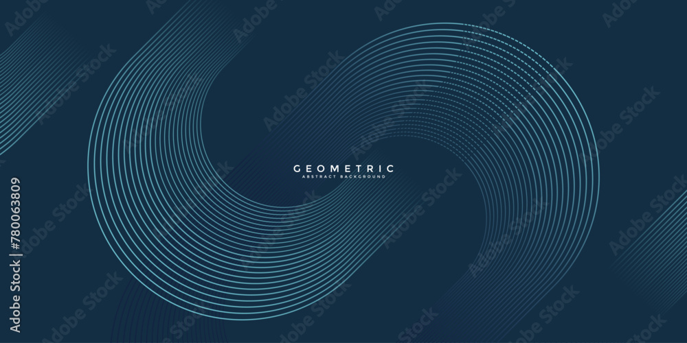 Dark blue abstract background with glowing geometric lines. Modern ...