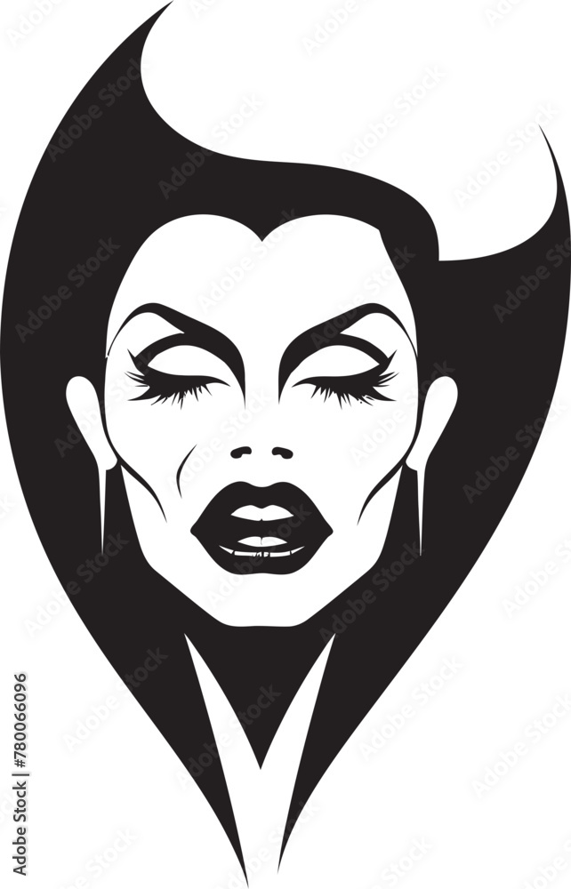 Enigmatic Elegance: Vector Logo of Vampiric Woman Face Seductive Siren ...