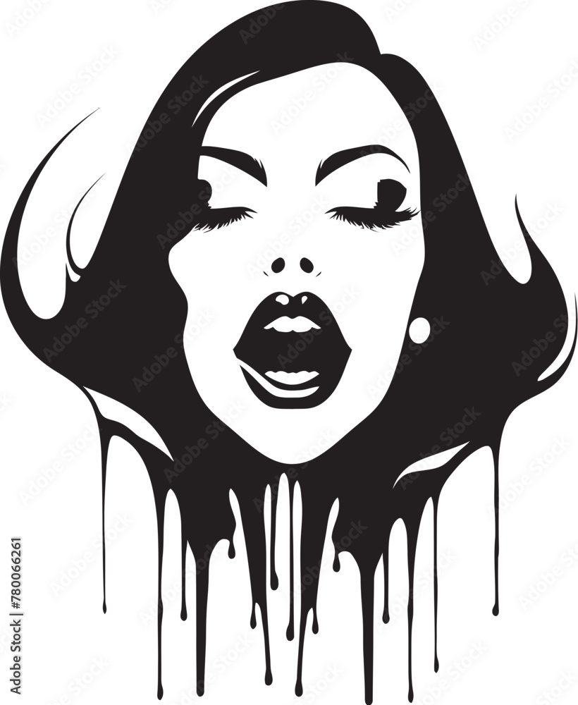 Veiled Visage: Vector Logo of Seductive Vampire Face Veiled Vixen ...