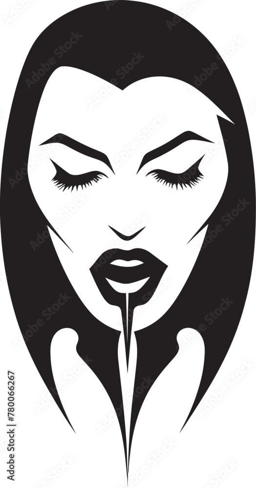 Sinister Seduction: Woman Vampire Icon Graphics Veiled Vixen: Vector ...