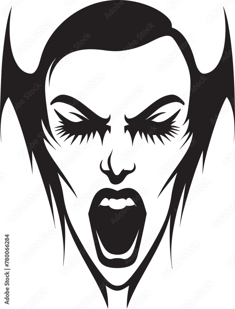 Moonlit Muse: Vector Logo of Enigmatic Vampire Face Seductive Siren ...