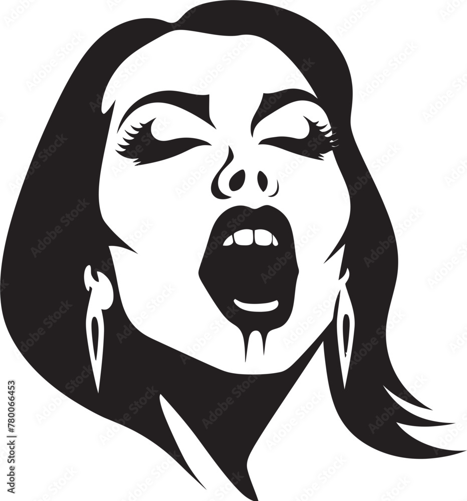 Moonlit Maiden: Woman Vampire Icon Graphics Temptress Twilight: Vector ...